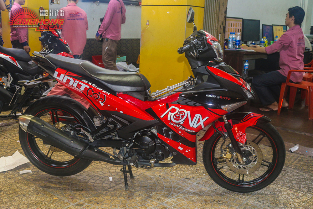Dán Decal Xe Ex 150 2017 Trùm Ronix Unit Đỏ Đen - AH DECAL