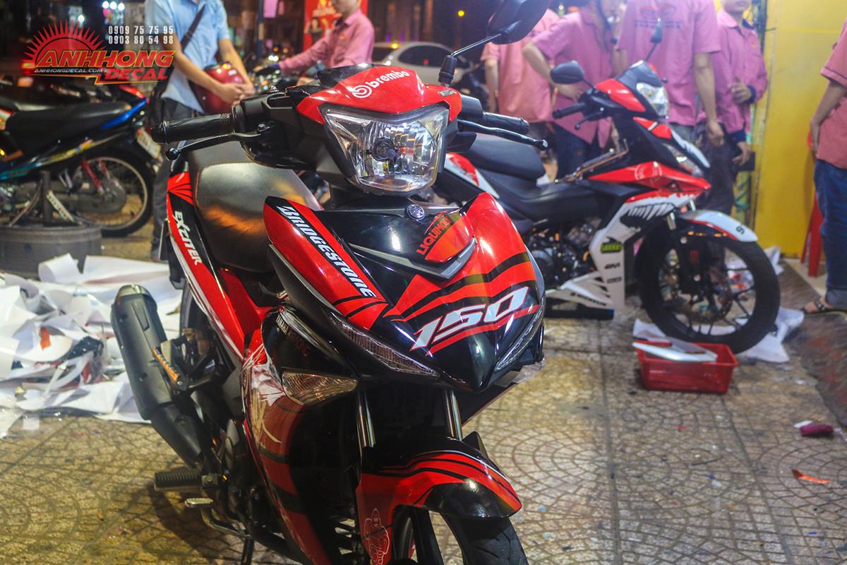 Dán Decal Xe Ex 150 2017 Trùm Ronix Unit Đỏ Đen - AH DECAL