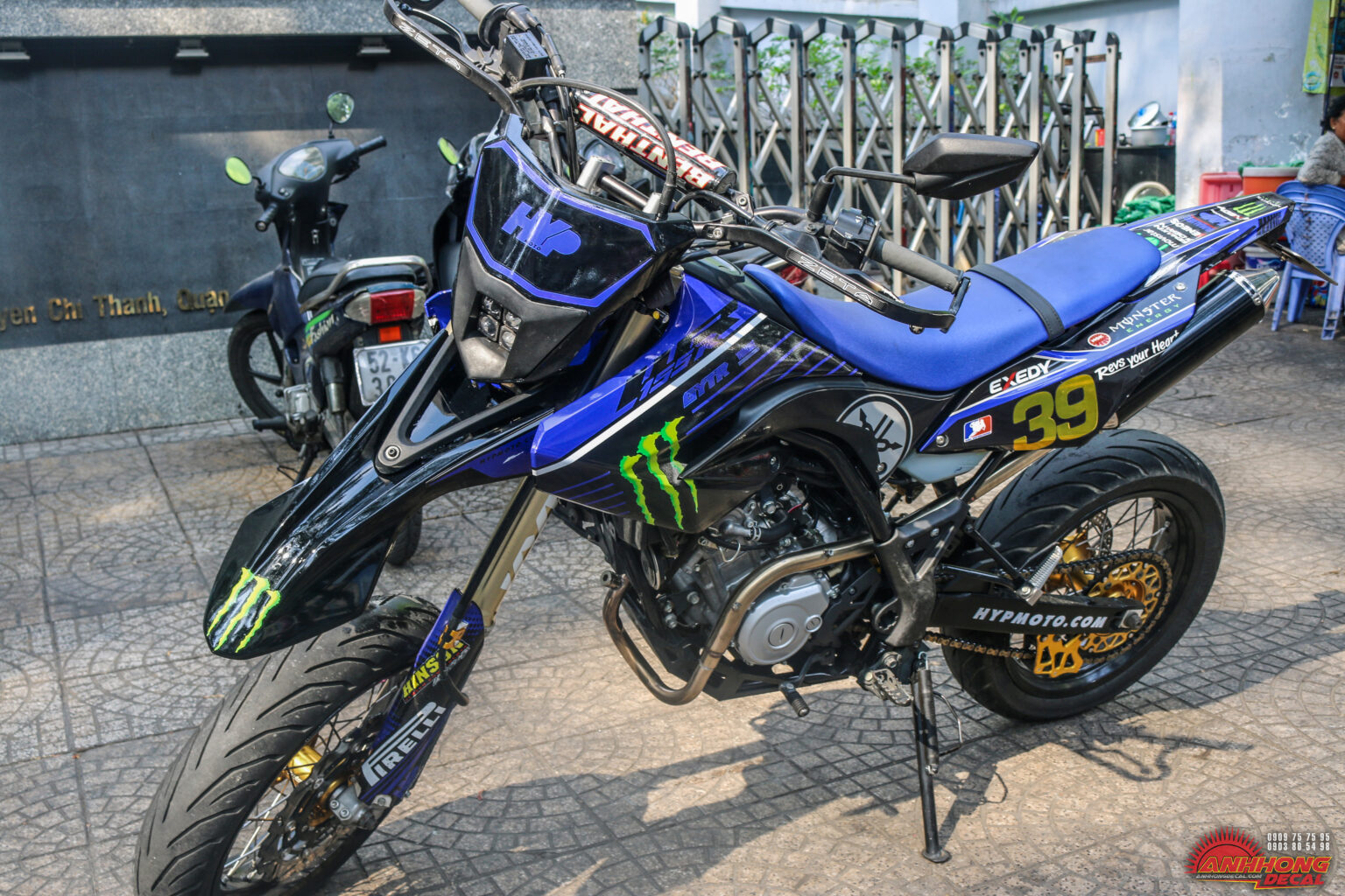 Tem Trùm Yamaha Wr155 Racing Monster Xanh - AH DECAL