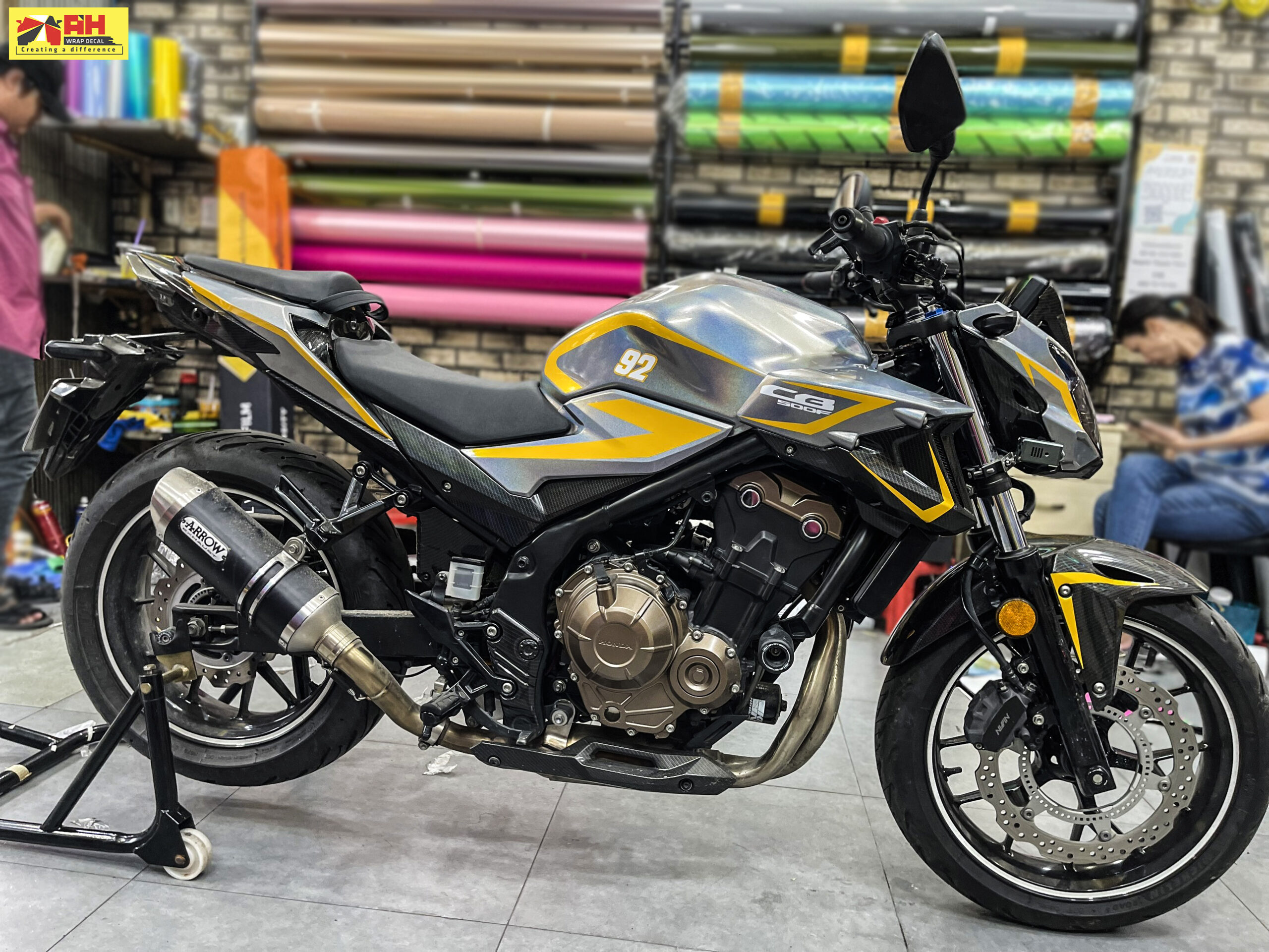 Dán Đổi Màu CB500F Trắng Laser 7 Màu - AH DECAL