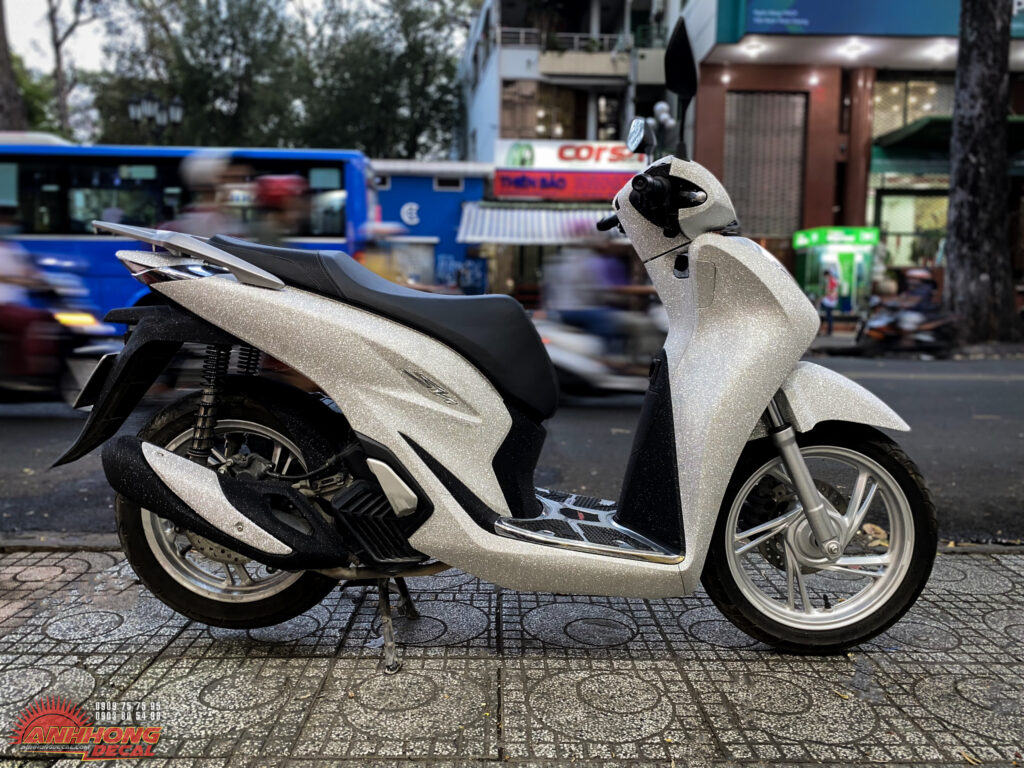 SH2023 Trắng Kim Tuyến Phối Đen - AH DECAL